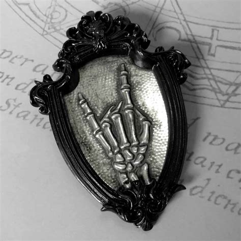 Skeletal Hand Shield Repoussé Metal Art Anatomical Pewter Sculpture