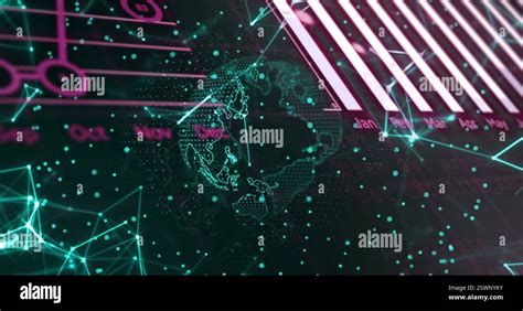 Global Data Visualization Image Over Digital World Map And Abstract