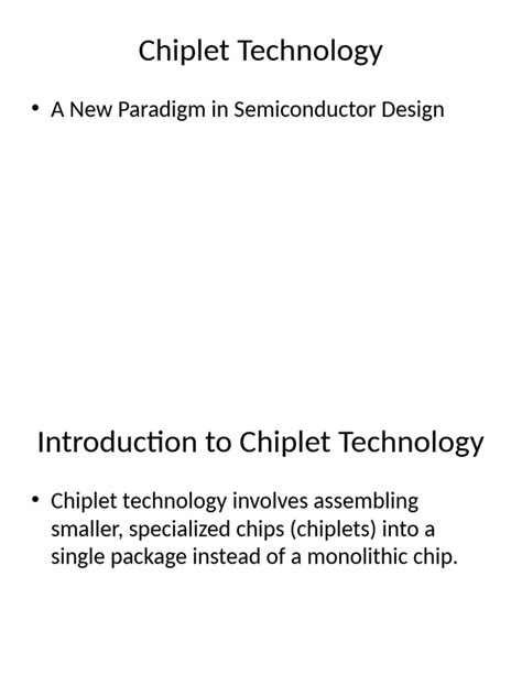 Chiplet Technology Pdf