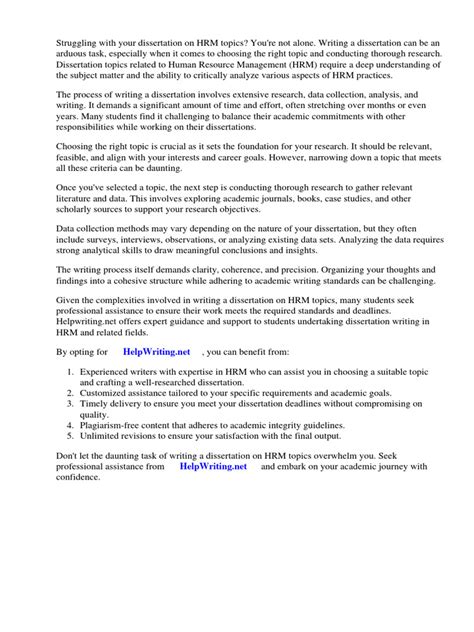 Dissertation Topics Related To Hrm Pdf Human Resource Management Employee Retention