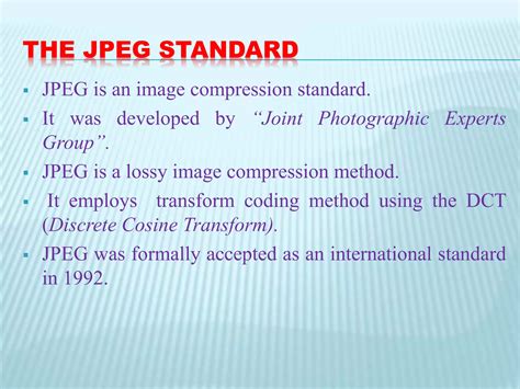 image compression standards pptx