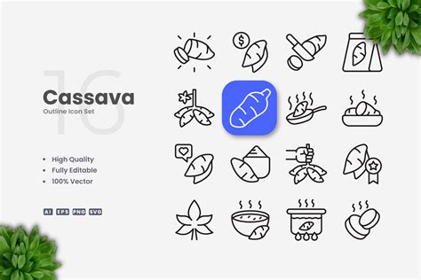Cassava Icons Graphic By Upnowgraphic · Creative Fabrica