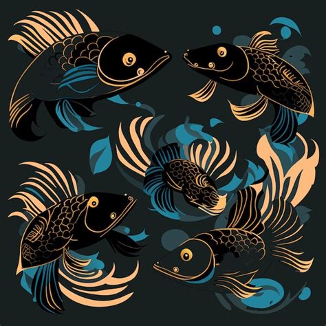 Premium Vector Exotic Fish Species Vector Illustration