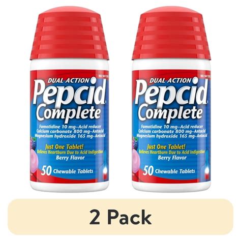 Pepcid Complete 100 Chewable Tablets Daily Antacid For Heartburn