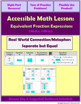 Equivalent Fraction Expressions Engaging Part Lesson Practice Flexible Use