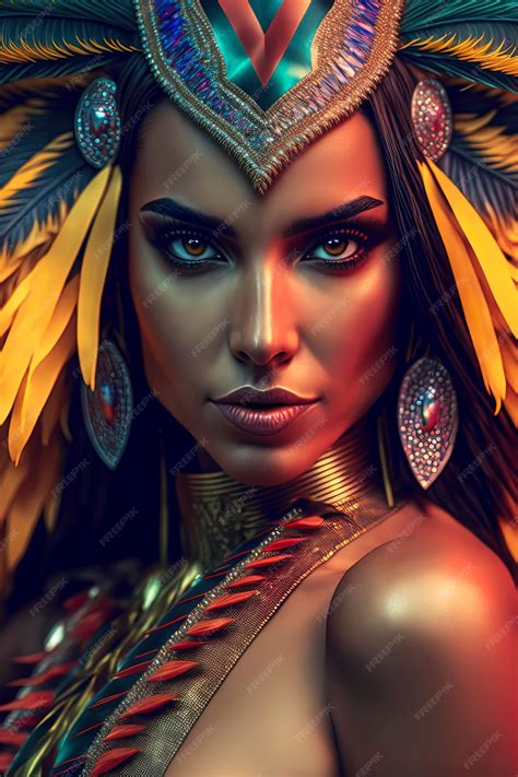 Premium Photo Brazilian Woman In Samba Dancer Costume Carnival Generative Ai