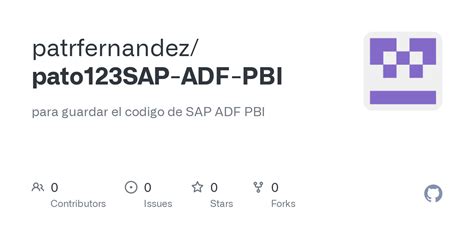 github patrfernandez pato123sap adf pbi para guardar el codigo de