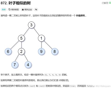 196叶子相似的树 Csdn博客