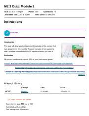 Module 2 Quiz Evaluation and Content Overview | Course Hero
