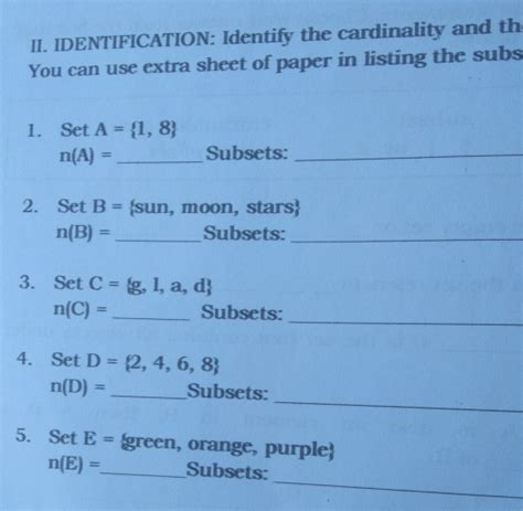 Solved Ii Identification Identify The Cardinality And Th You Can Use Extra Sheet Of Paper In