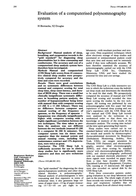 Evaluation Of A Computerised Polysomnography System Pmc