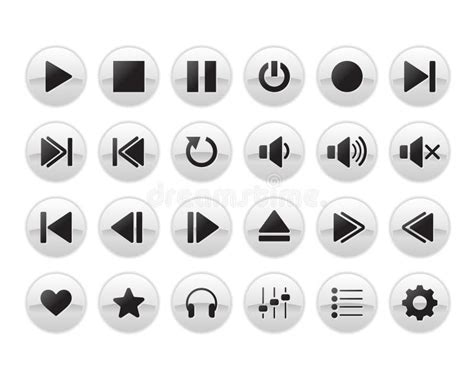 Media Player Button Multimedia Symbols And Audio Music Speaker Volume