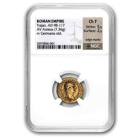 Buy 98 117 Ad Roman Gold Aureus Trajan Ch Fine Ngc 52 Apmex
