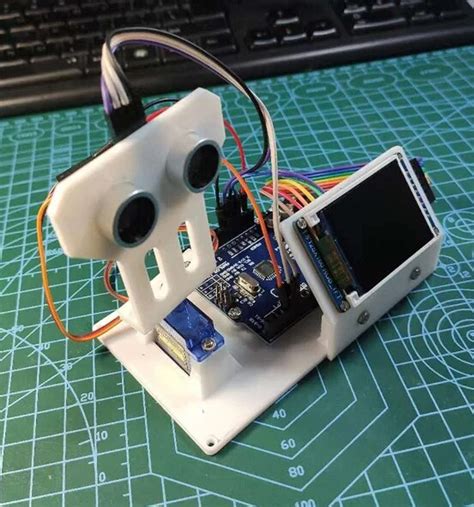 3d Printing Mini Radar Detection Robot With 18 Tft Screen To Ultrasonic Radar For Arduino Robot