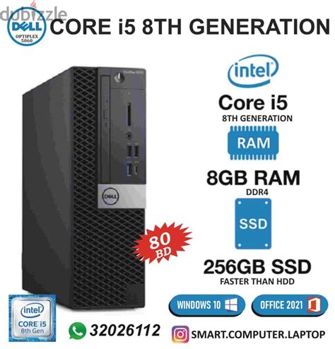 Dell Core I5 8th Generation Computer Ddr4 8gb Ram And M 2 Ssd 256gb