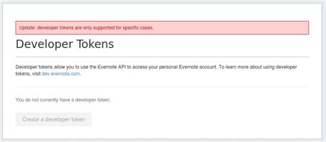 developers token in evernote service are no longer available · issue