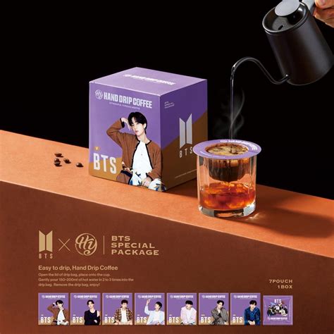 Set Of 7 Boxes Bts Official Hand Drip Coffee Food And Drinks