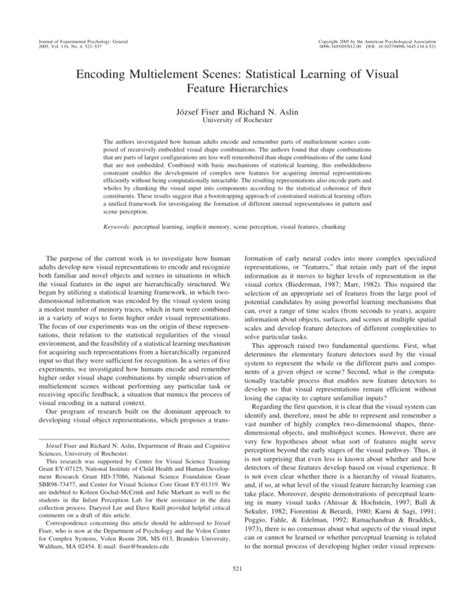 Encoding Multielement Scenes Statistical Learning Of Visual