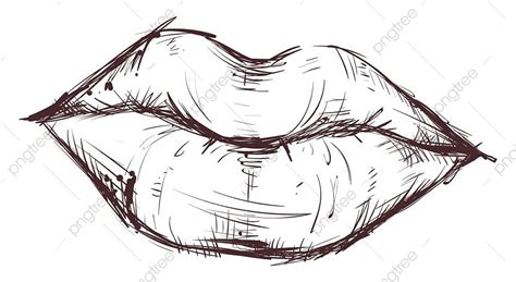Hand Drawn Girl Vector Hd Png Images Lips Drawing Hand Drawn Girl