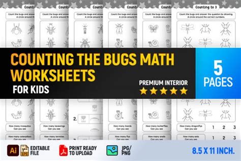 1 Counting The Bugs Worksheets Designs And Graphics