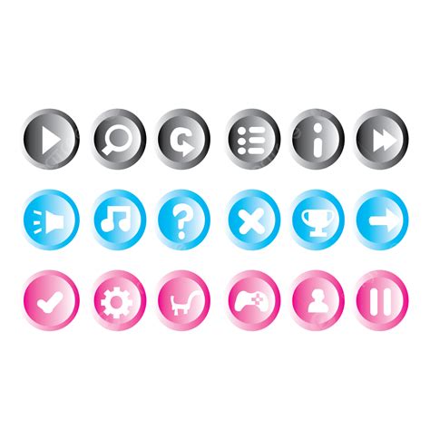 Transparent Button Vector Art PNG Game Button Transparent Background Button Casual