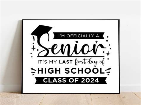 Printable Last First Day Of School First Day Of Senior Year Senior
