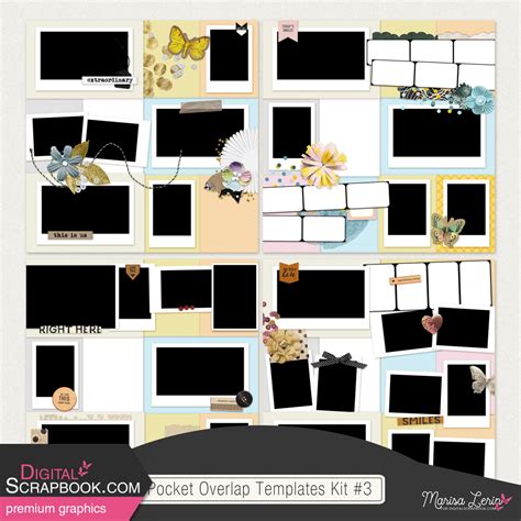 Pocket Overlap Layout Templates 3 Kit By Marisa Lerin Graphics Kit