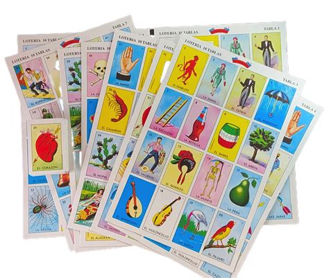 El Gallo Loteria Mexicana Loteria Grande 10 Tablas O Cartas 80 Fichas