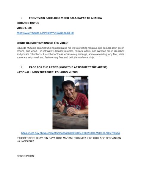 Eduardo Mutuc Information I Front Main Page Joke Video Pala Dapat To Ahahha Eduardo Mutuc