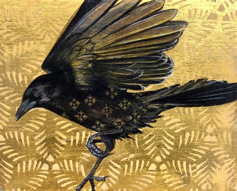 Crow On Gold Leaf Mandy Davies Kent