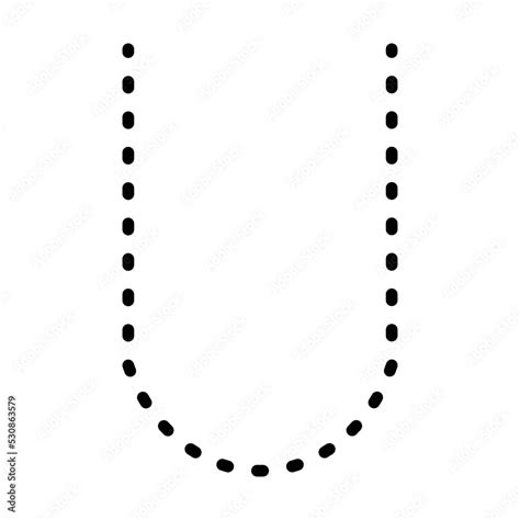 Vector De Stock Tracing Alphabet Letter U Prewriting Dotted Line