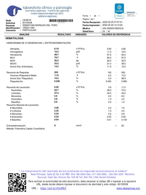 Velocidad De Sedimentacion Globular Vsg Eritrosedimentacion Pdf
