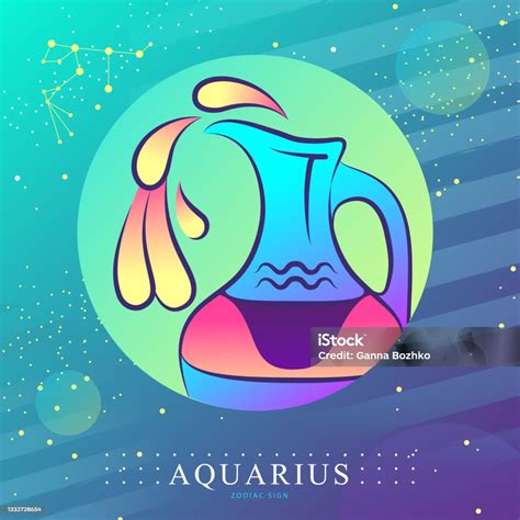점성술 물병자리 조디악 기호현대 마법 마술 카드 물 주전자 로고 디자인 그라데이션에 대한 스톡 벡터 아트 및 기타 이미지 그라데이션 꽃병 꿈꾸기 Istock