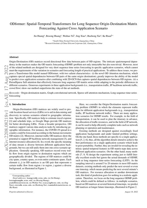 Pdf Odformer Spatial Temporal Transformers For Long Sequence Origin