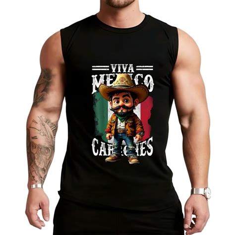 Hagbdh Sporsity Men Graphic Vest With Viva Mexico Tank Top Patriotic