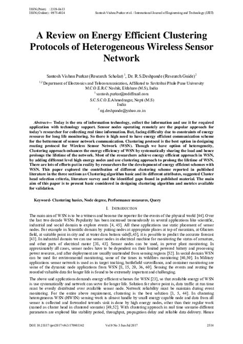 pdf a review on energy efficient clustering protocol of heterogeneous