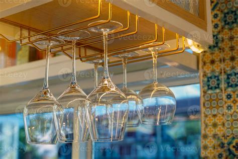 Wine Glass Hanging Wine Glass Holder Of A Restaurant Drink Bar It Is A Container Used To Drink