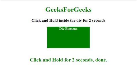 How To Perform Click And Hold Operation Inside An Element Using Jquery