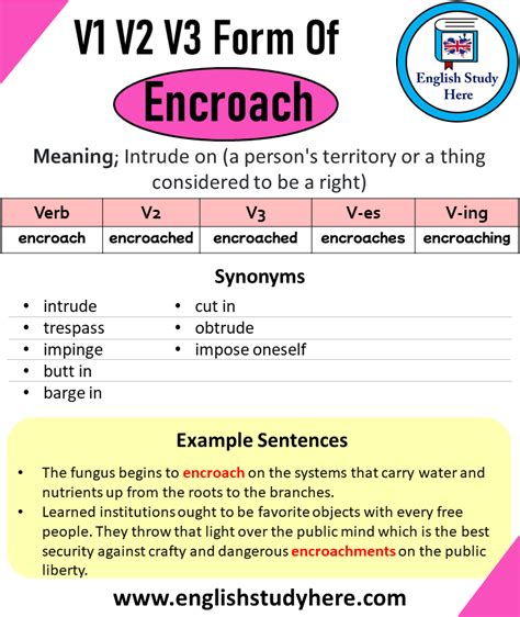 Past Tense Of Encroach Past Participle Of Encroach V1 V2 V3 V4 V5