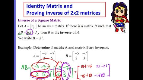 Identity Matrix And Proving Inverse Matrices Youtube