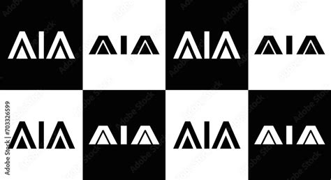 Aia Logo Aia Set A I A Design White Aia Letter Aia A I A Letter Logo Design Initial
