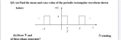 Solved Q3 A Find The Mean And R M S Value Of The Periodic