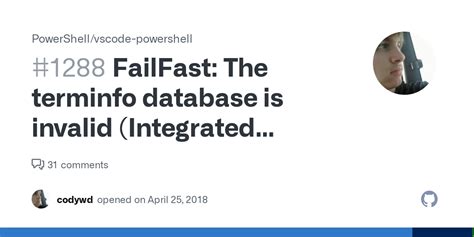 Failfast The Terminfo Database Is Invalid Integrated Terminal