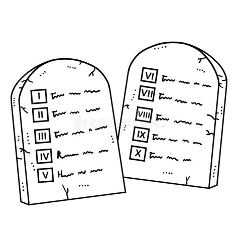 Ten Commandments Tablets Coloring