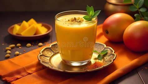 Glass Of Smooth Mango Lassi With Creamy Texture And Refreshing Look