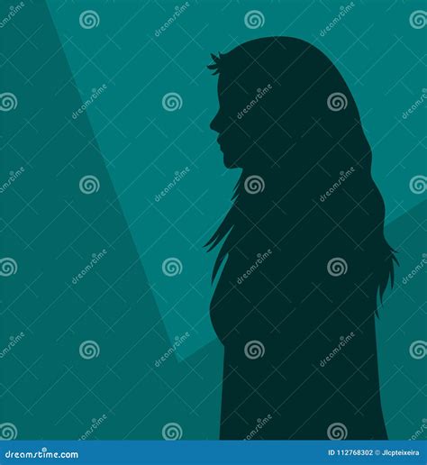 Girl Profile Silhouette Vector Illustration 112768302