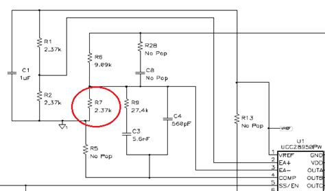 UCC28950 Adjusting The Output Voltage Power Management Forum Power Management TI E2E