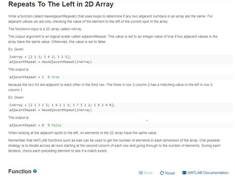 Solved Repeats To The Left In 2d Array Write A Function