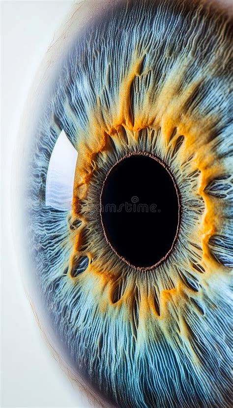 Vibrant Human Eye Iris Close Up Detailed Texture Biometric Scan High
