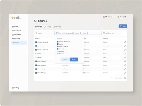 Table UI Design By Laszlo Hadhazi On Dribbble